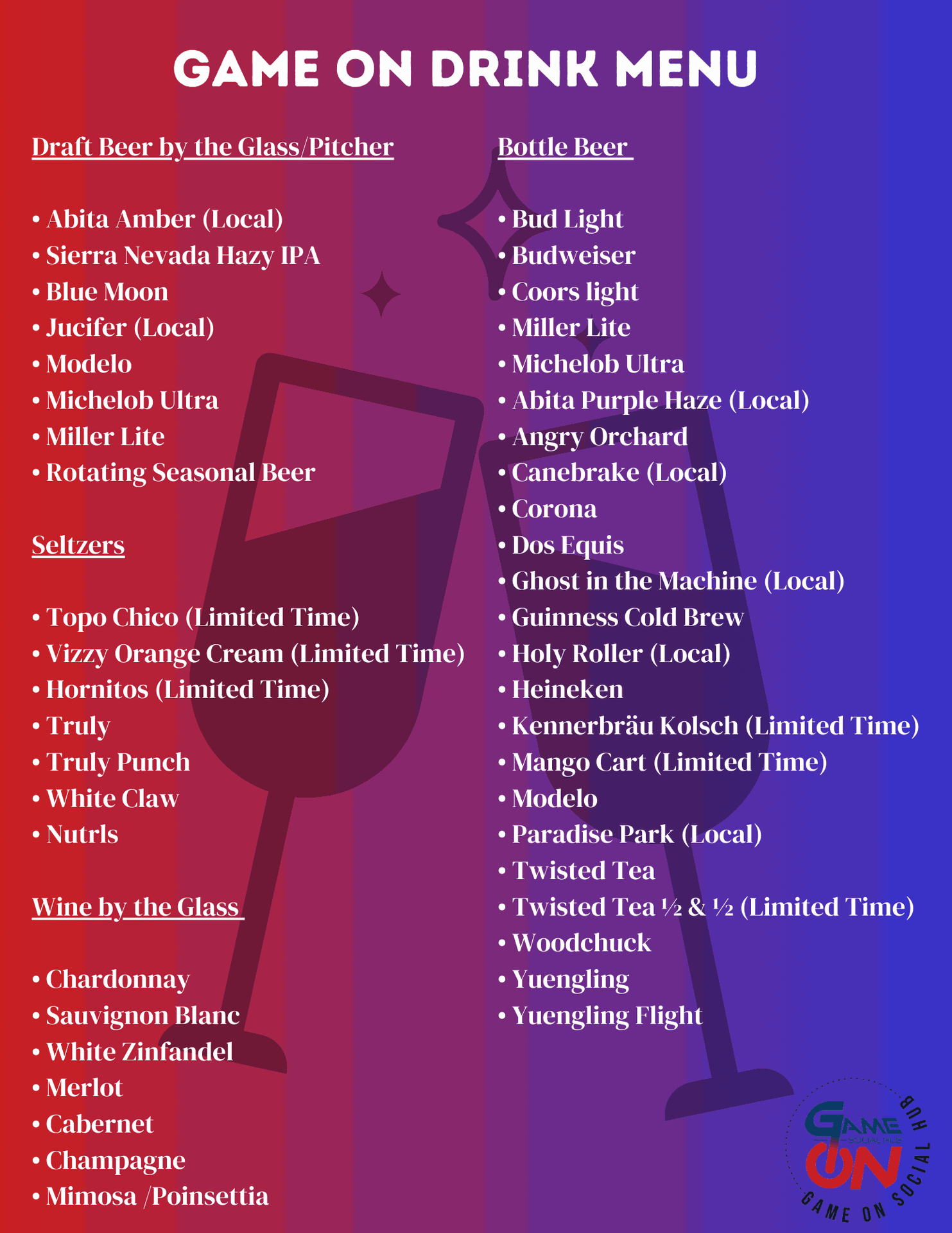 Game On Social Hub Bar